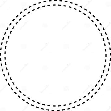 Dotted Line Circle Frame Vector. Dashed Outline Design of Border. Icon ...