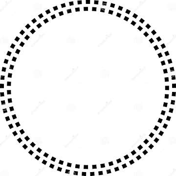 Dotted Line Circle Frame Vector. Dashed Outline Design of Border. Icon ...