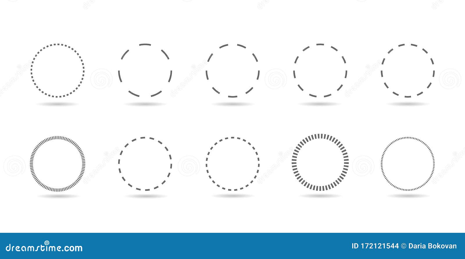 Dotted line circle set stock illustration. Illustration of pattern ...
