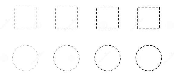 Dotted Line Circle and Square Vector Frame. Stock Vector - Illustration ...