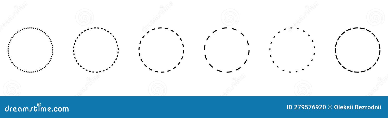 Dotted Line Circle Vector Frame Stock Vector - Illustration of drawn ...