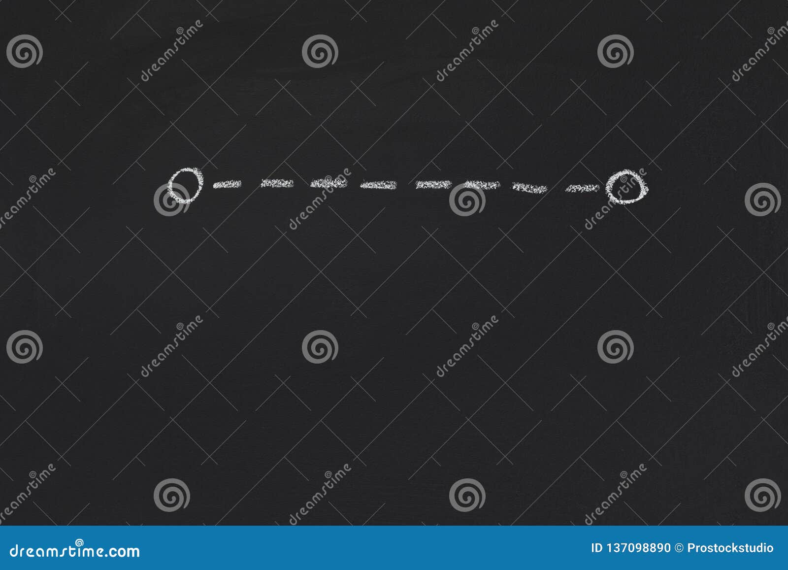 Dotted Line Drawn on Black Chalkboard, Copy Space Stock Illustration ...