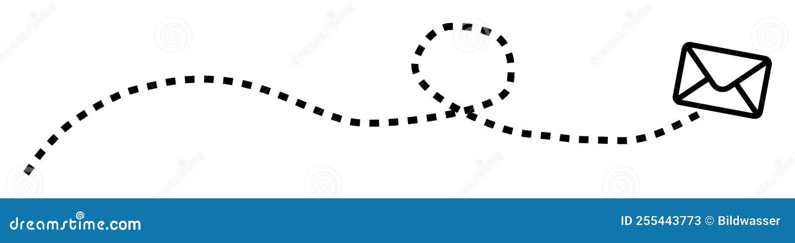 Dotted Line Email Envelope. Vector Illustration Stock Vector ...