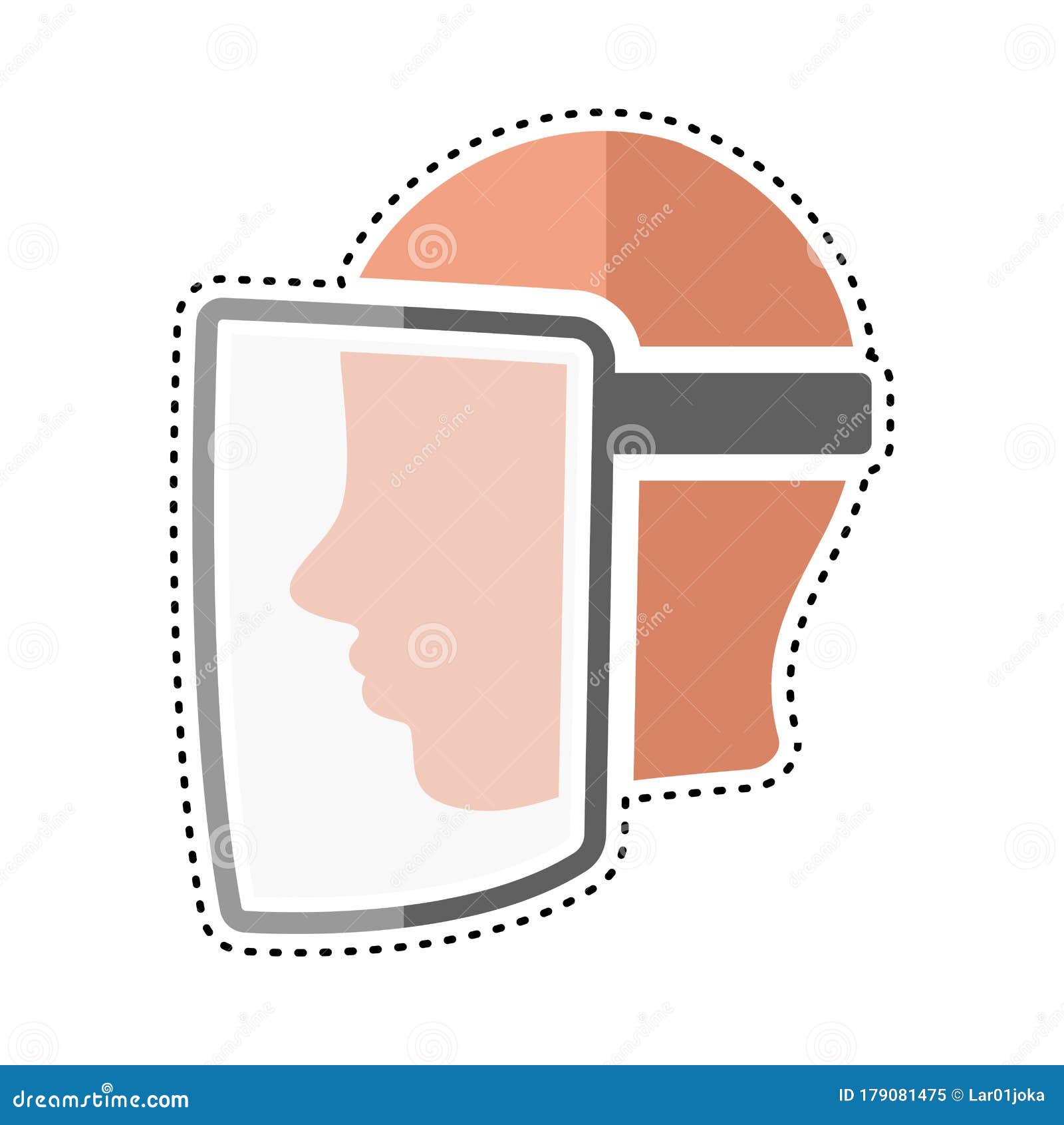 Dotted Line Face Visor Icon Stock Vector - Illustration of dotted ...