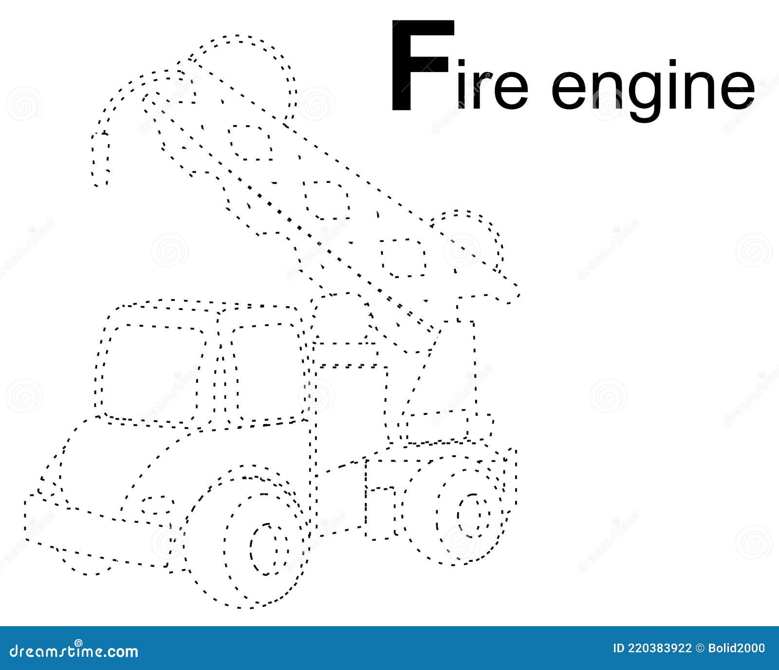 Dotted line fire engine stock illustration. Illustration of skill ...