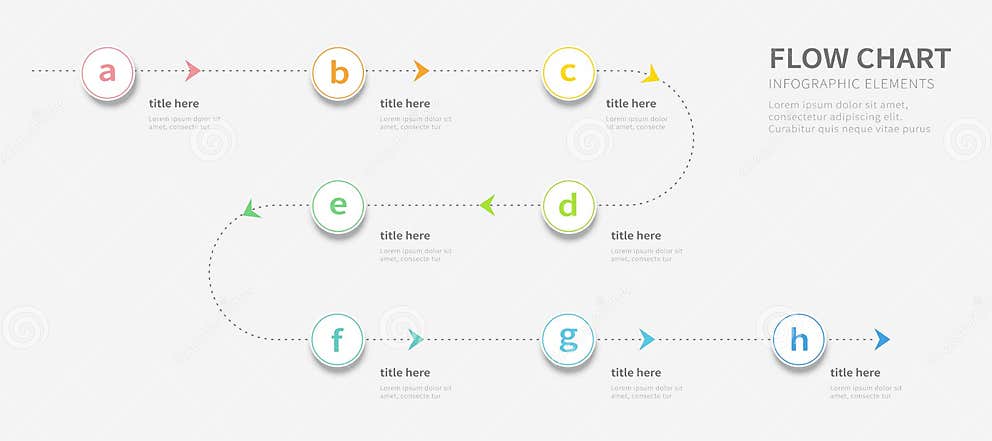 Dotted Line Flow Chart Infographics Stock Vector - Illustration of road ...