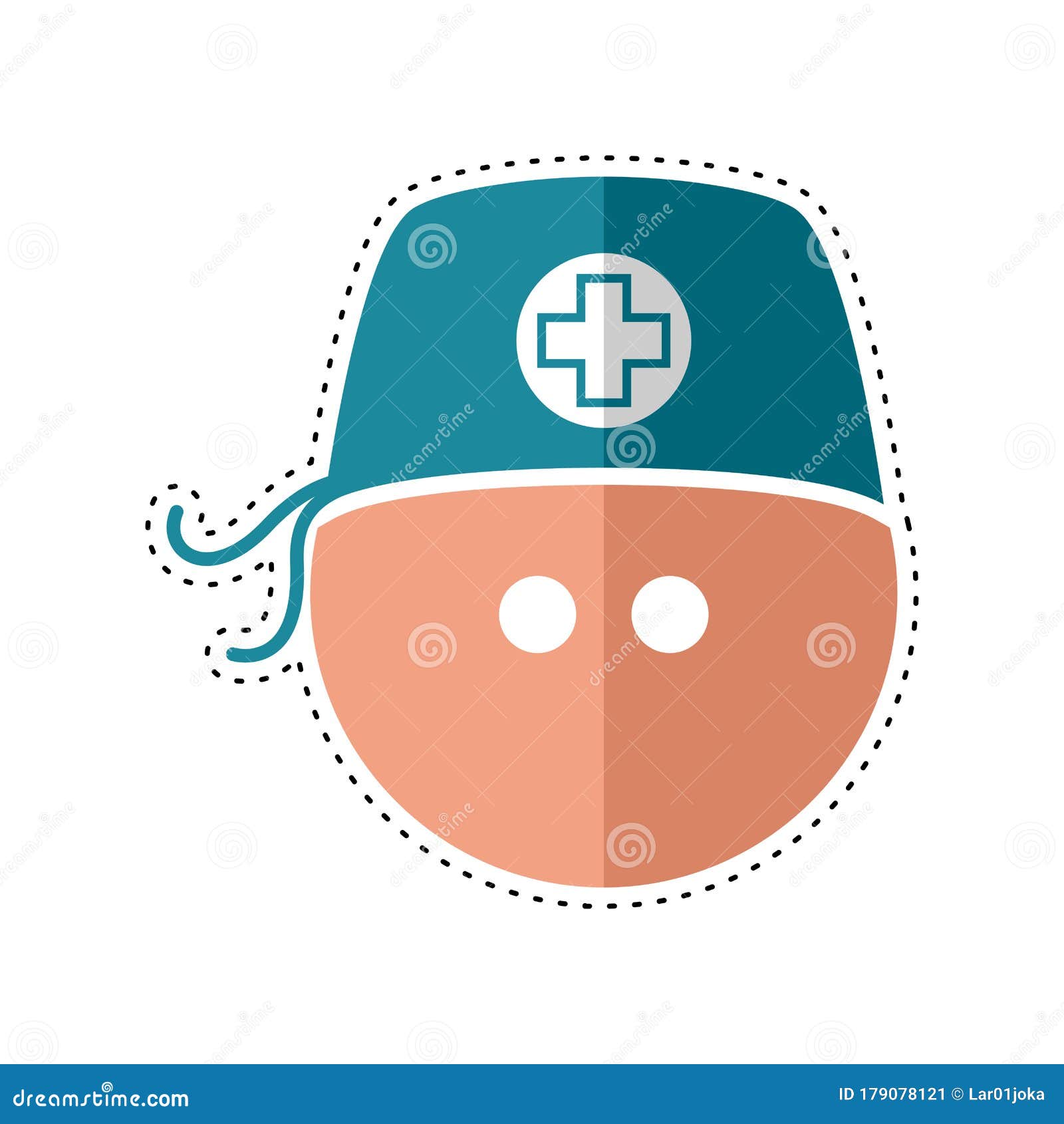 Dotted Line Man with a Surgical Cap Icon Stock Vector - Illustration of ...