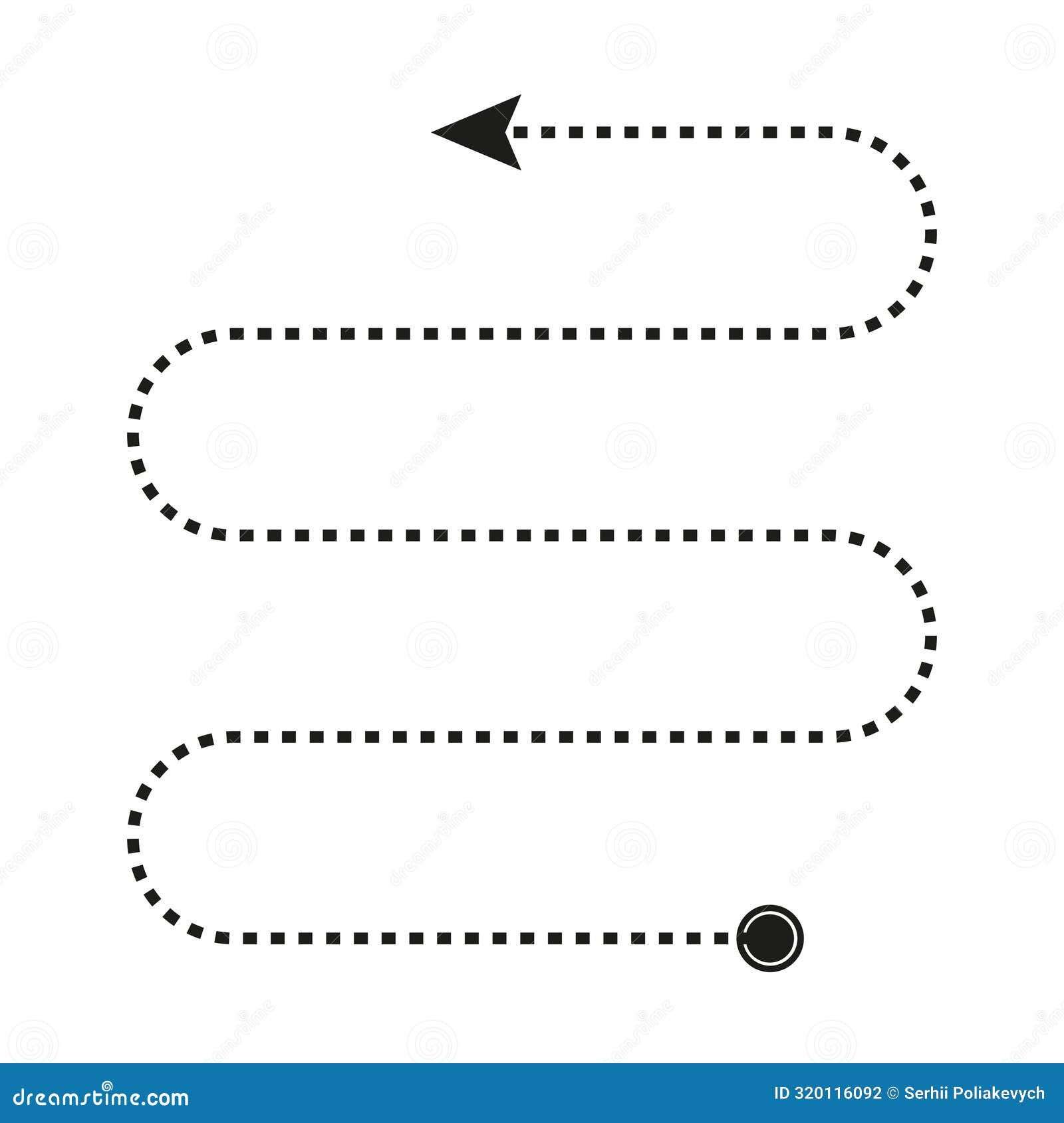 Dotted Line Path Vector Directional Arrow Guide Movement Concept