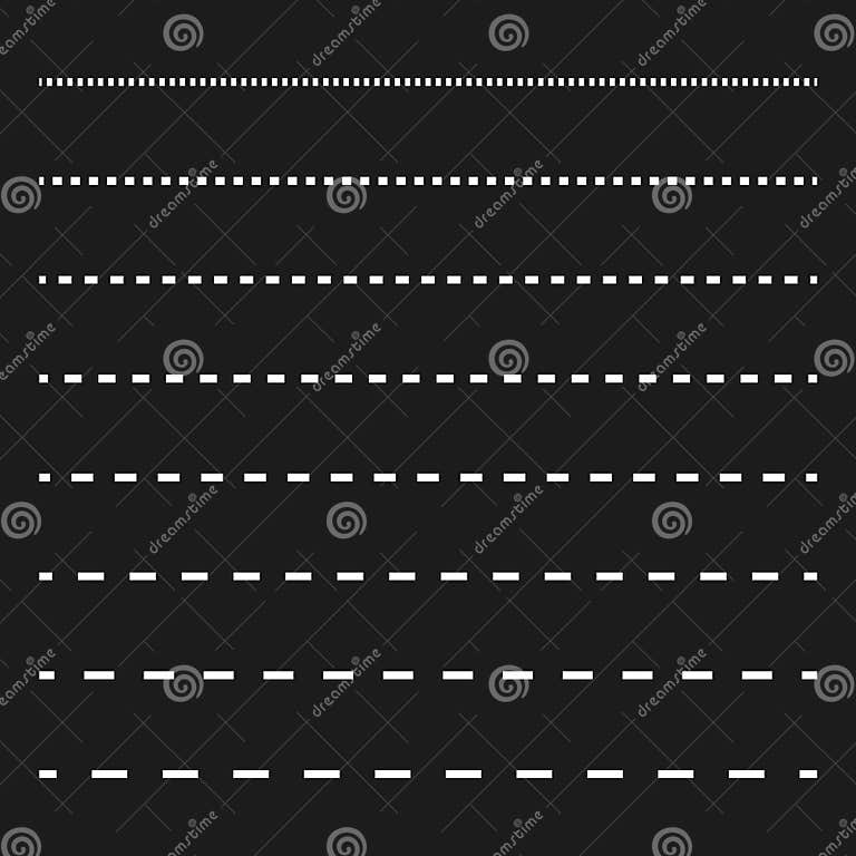Dotted Line Pattern. Dashed Line Vector. Seamless Black Background ...