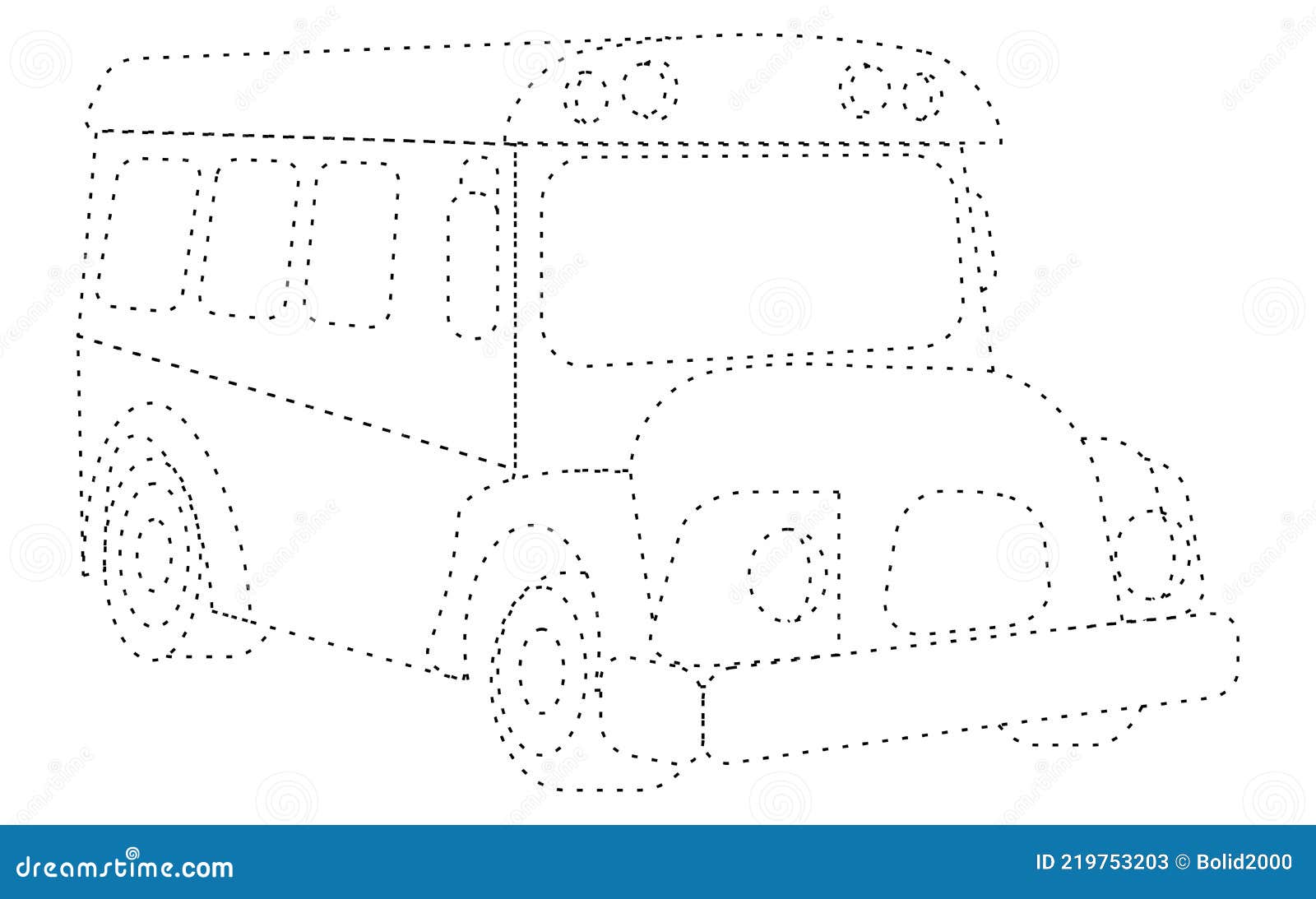 Dotted line school bus stock illustration. Illustration of color ... Dotted line school bus stock illustration. Illustration of color ...