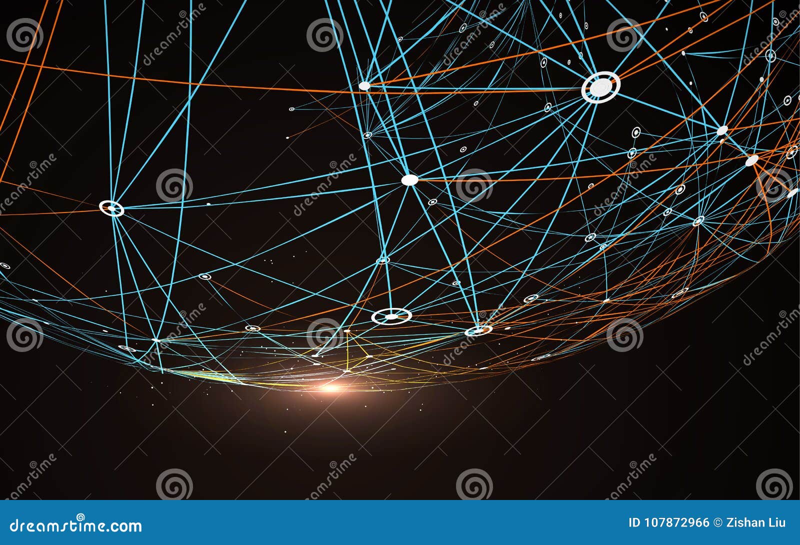Dotted Lines Connected To the Abstract Graphics. Stock Vector ...