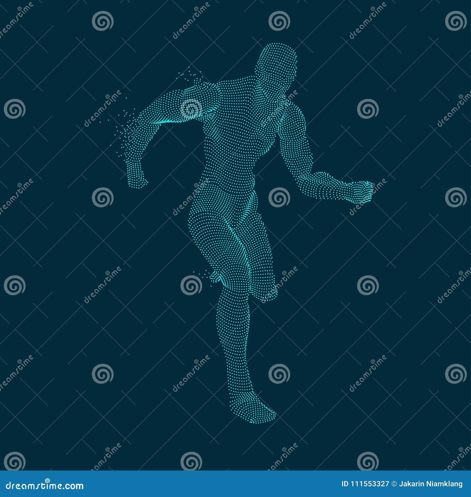 Dotted man runnig stock vector. Illustration of exercise - 111553327