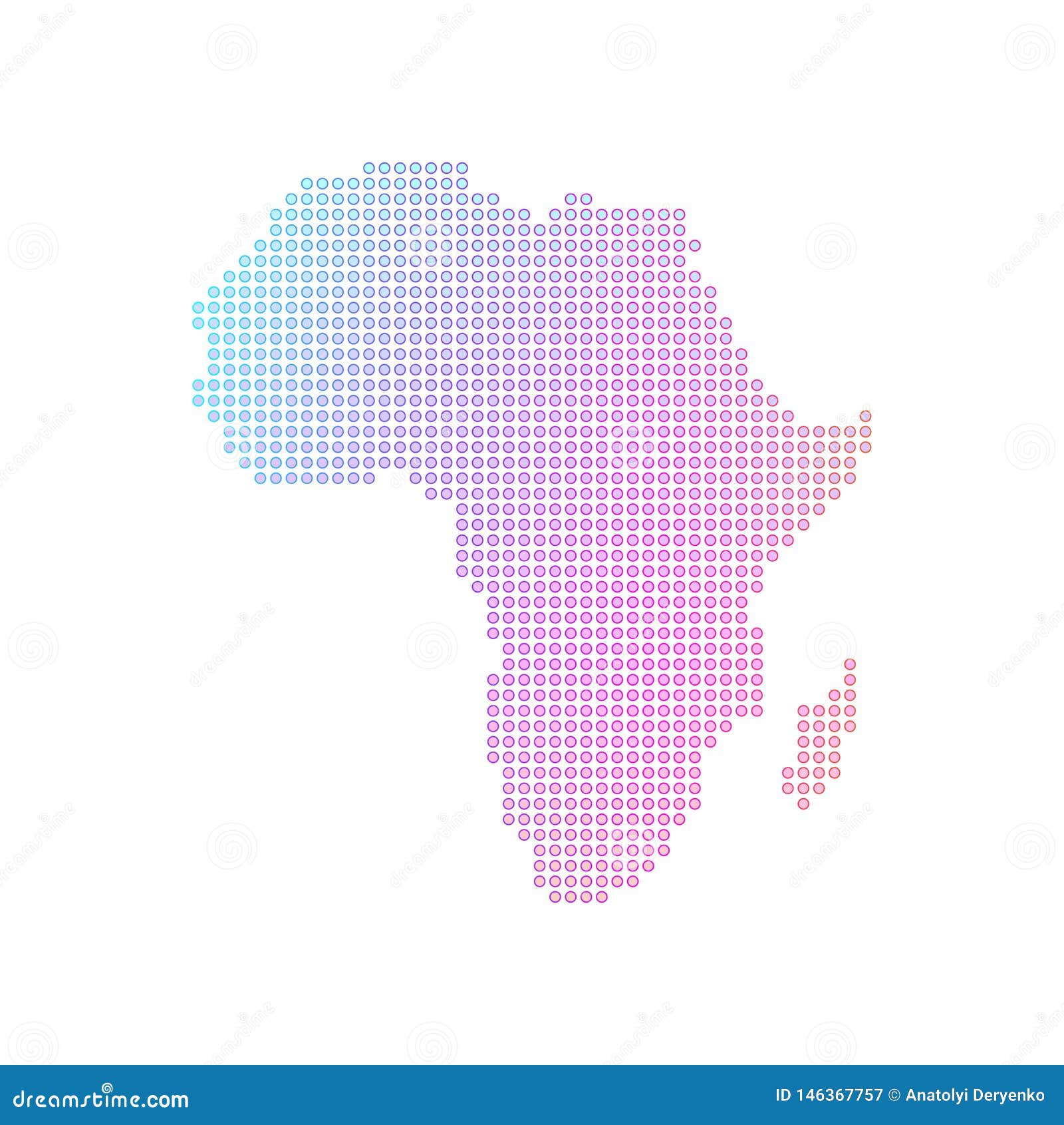 Dotted Map of the African Continent Vector Illustration Stock Vector ...