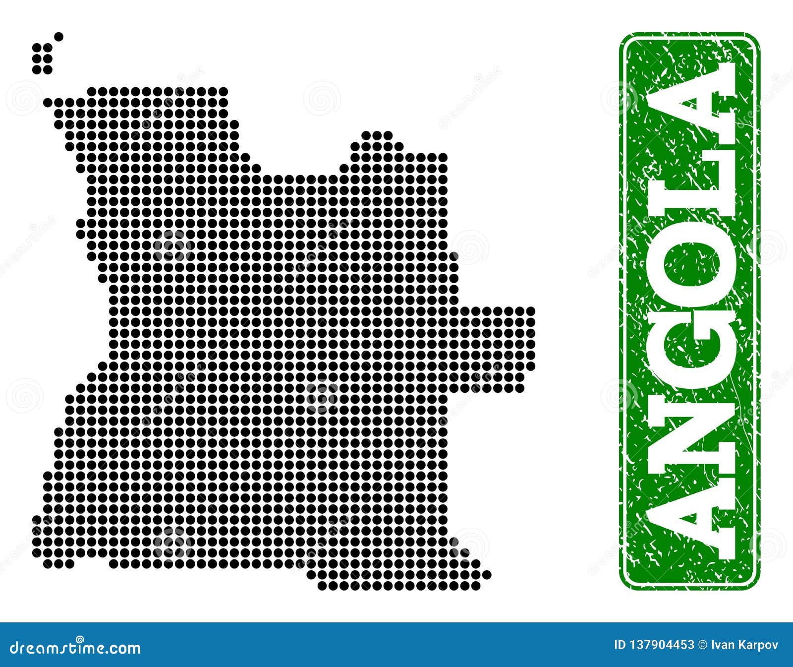 Pixelated Map Of Angola With National Flag Cartoon Vector ...