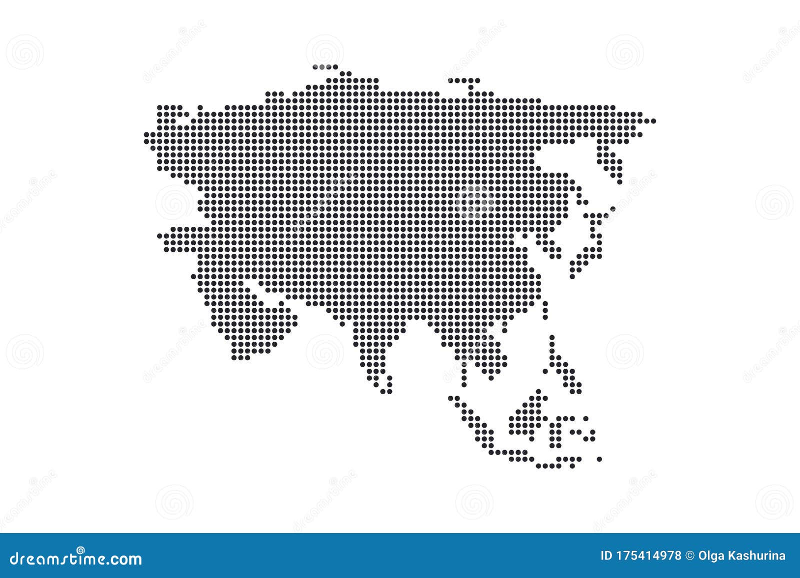 Dotted Map of Asia. Vector Eps 10 Stock Illustration - Illustration of ...