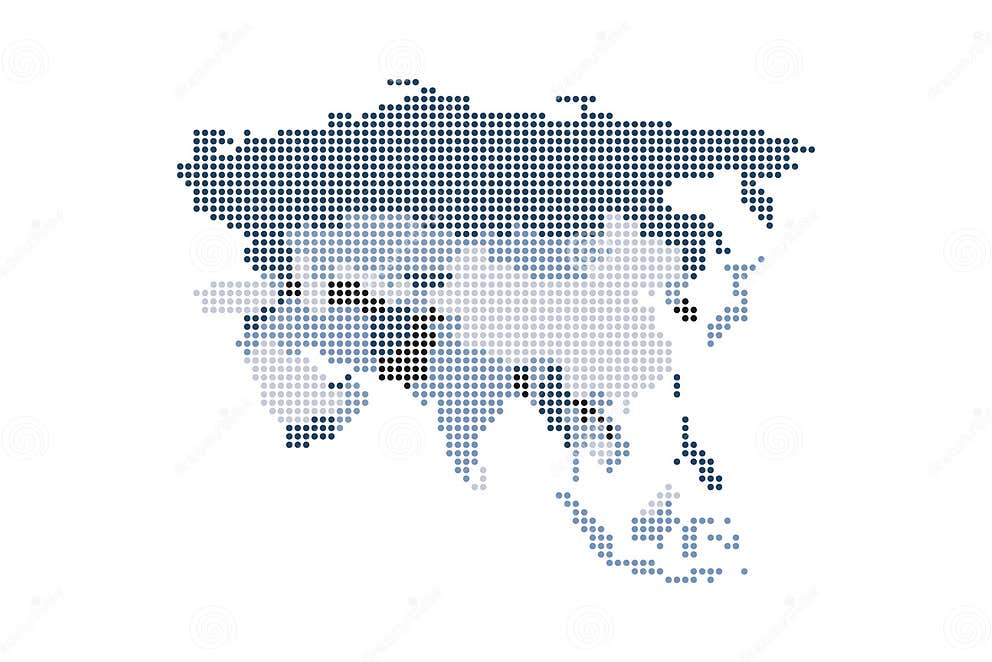 Dotted Map of Asia. Vector Eps 10 Stock Illustration - Illustration of ...