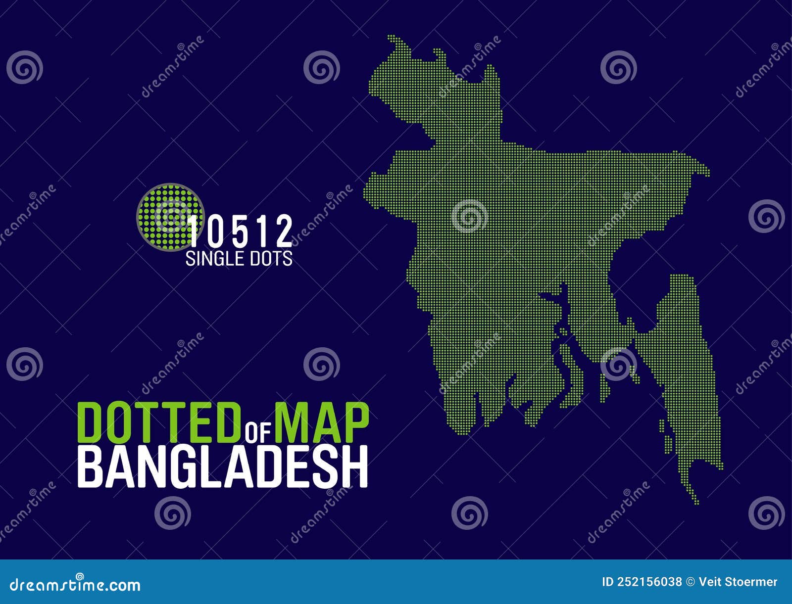Dotted Bangladesh Map With Blue Variant Cartoon Vector | CartoonDealer ...
