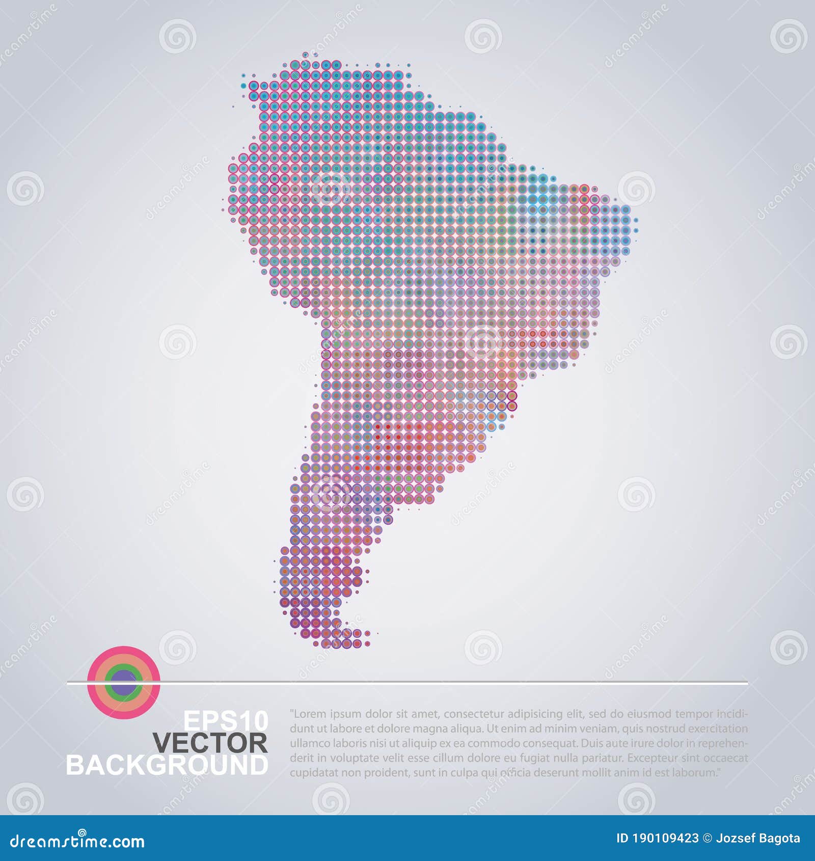 Dotted Map Design - Colorful Map of South America Stock Vector ...