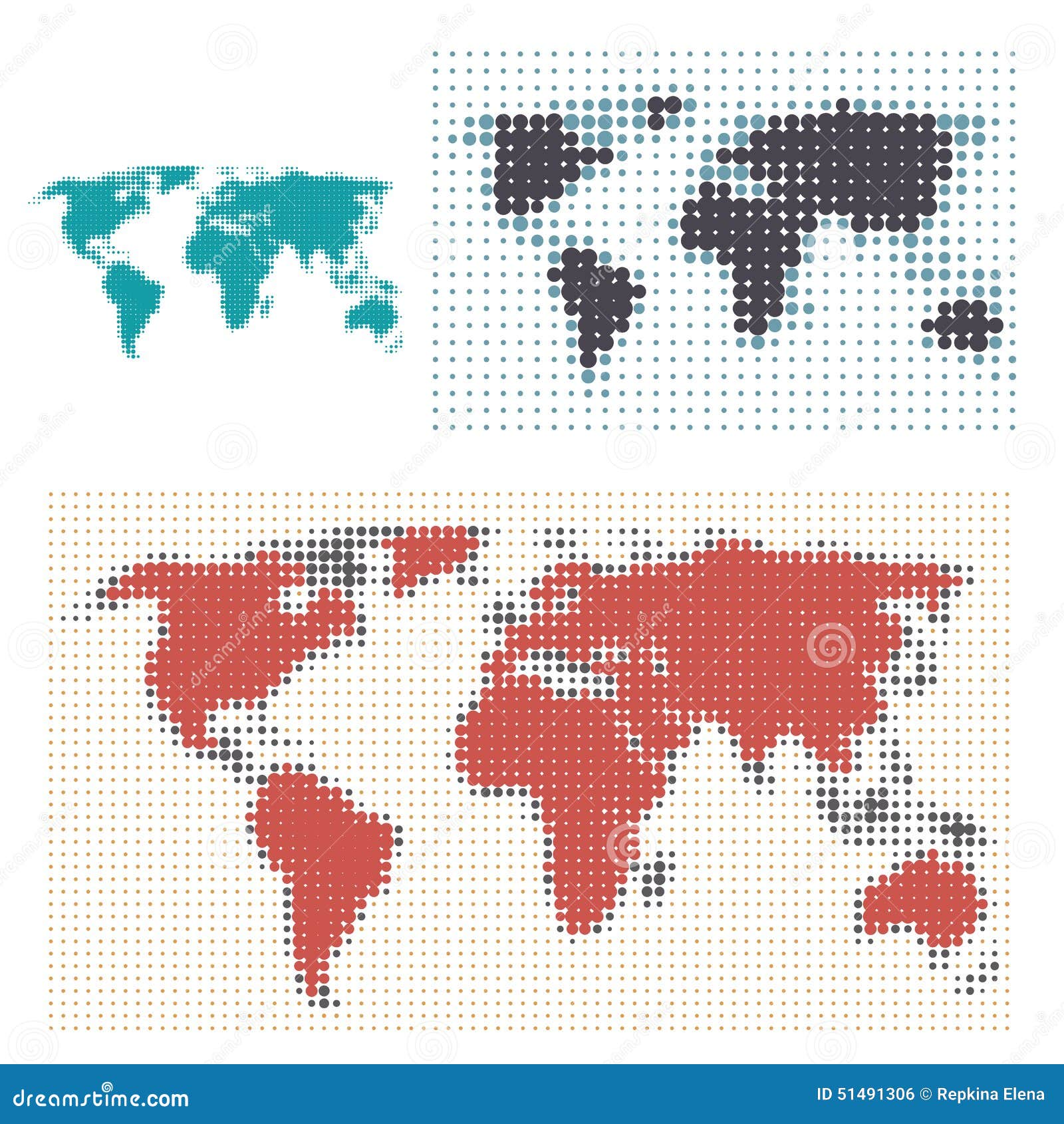 Dotted map designs stock vector. Illustration of planet - 51491306