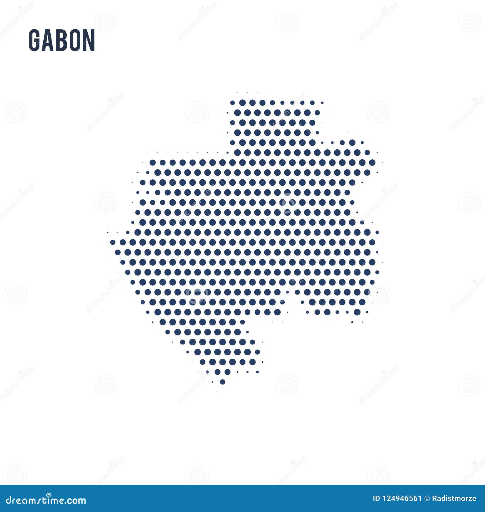 Pixel Map Of Gabon. Vector Dotted Map Of Gabon Isolated On White ...
