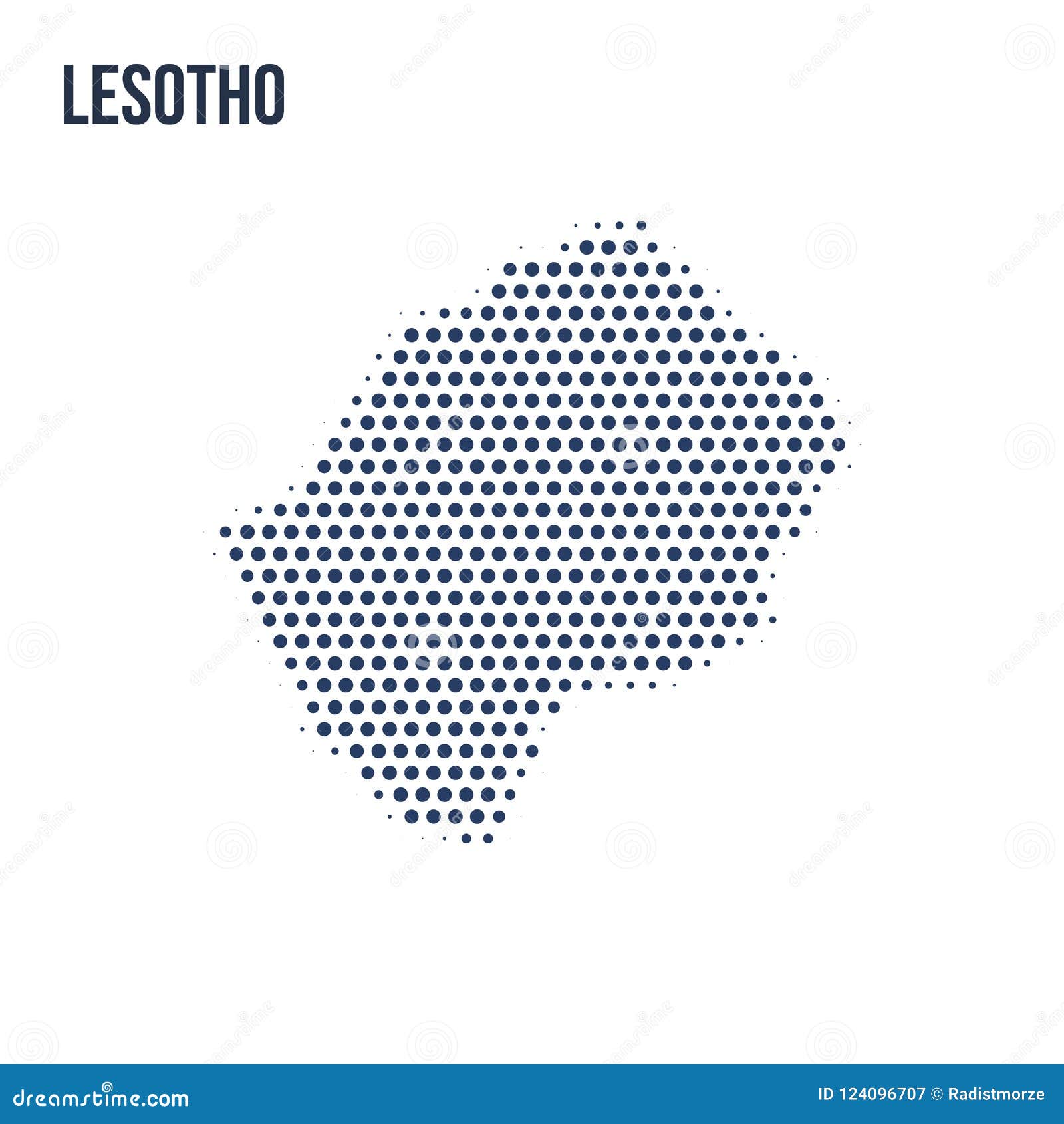 Red Dotted Lesotho Map Vector Illustration | CartoonDealer.com #118732752