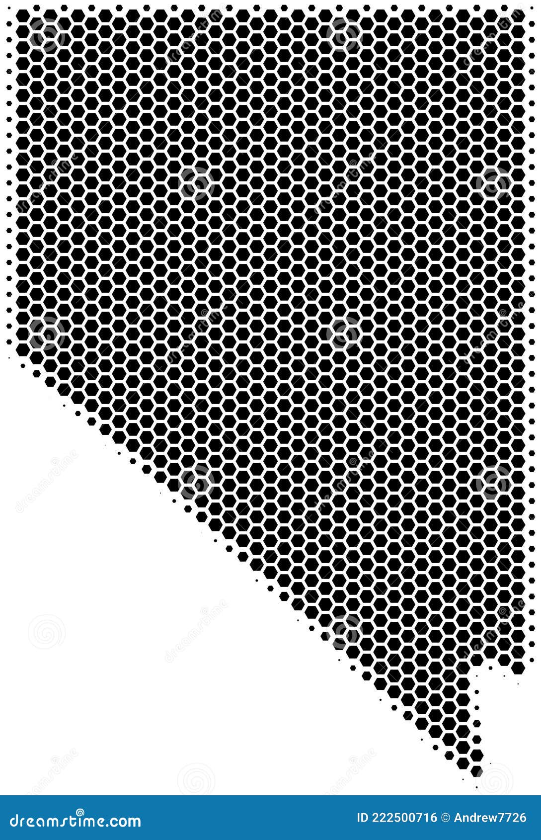 Dotted Map Of The State Of Nevada In The USA Made Of Hexagons, Scale ...