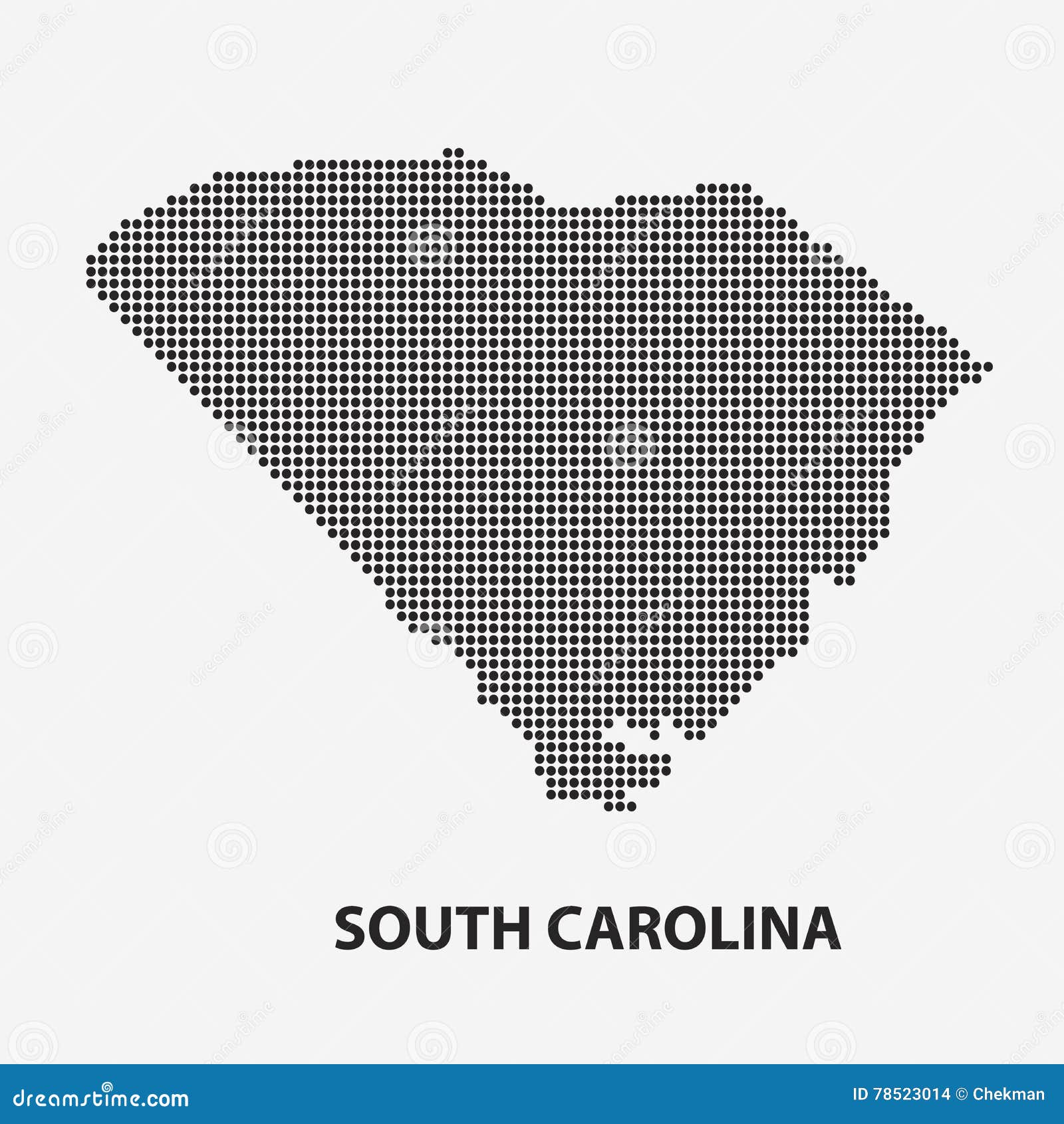 Dotted Map of the State South Carolina. Vector Illustration. Stock ...
