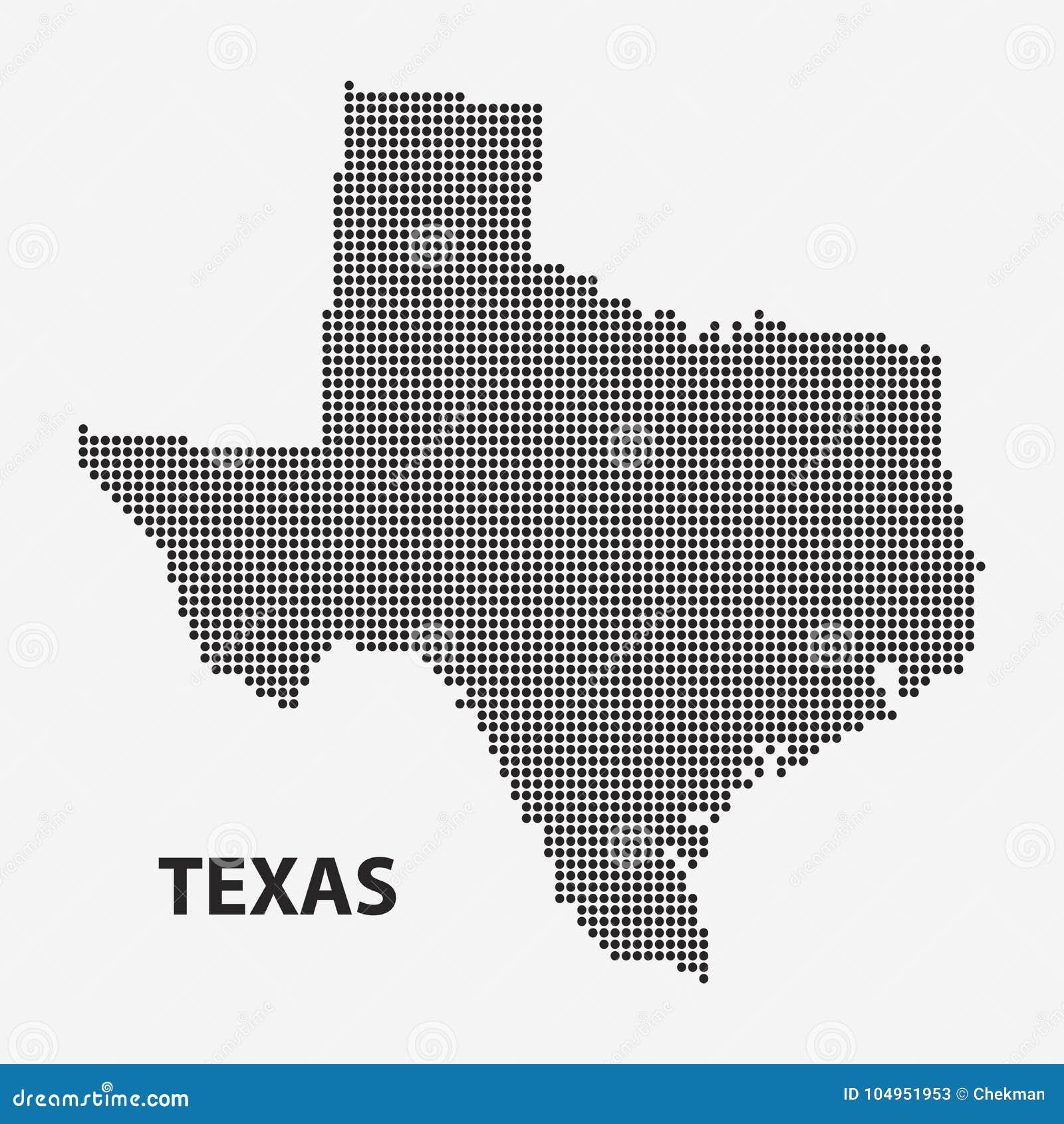 Dotted Map of the State Texas. Vector Illustration. Stock Illustration ...