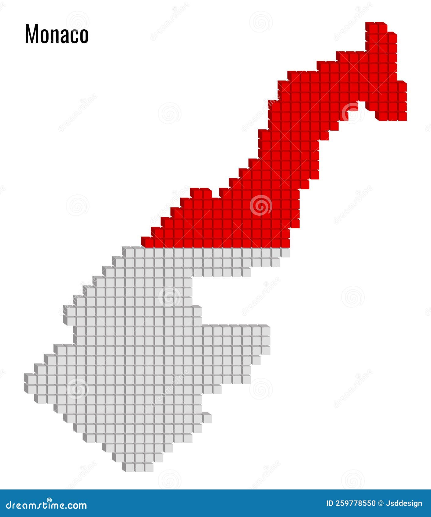 Vector Illustration Pixelated Geographical Map of Monaco Stock Vector ...