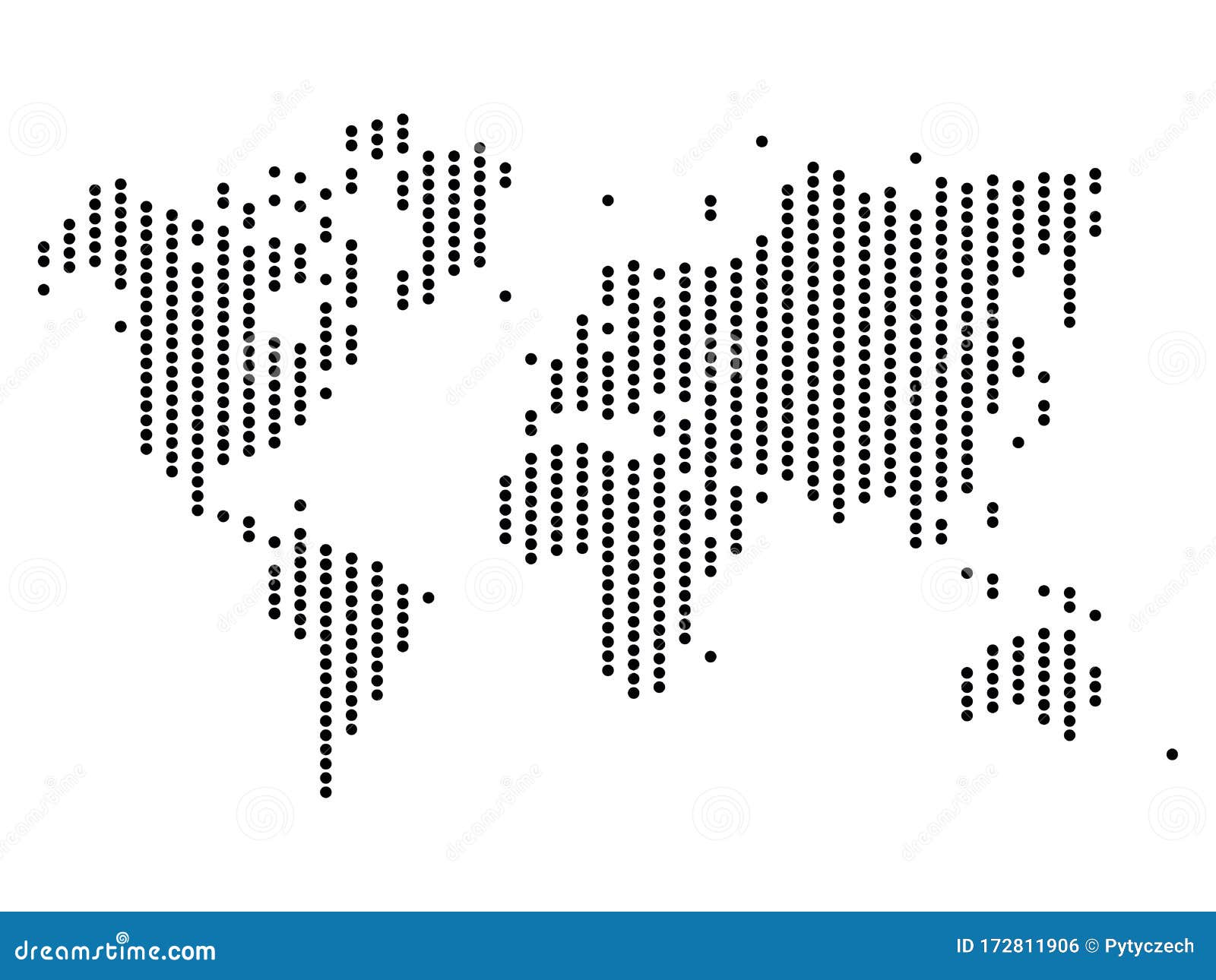 Dotted Map of World. Halftone Design Stock Vector - Illustration of ...