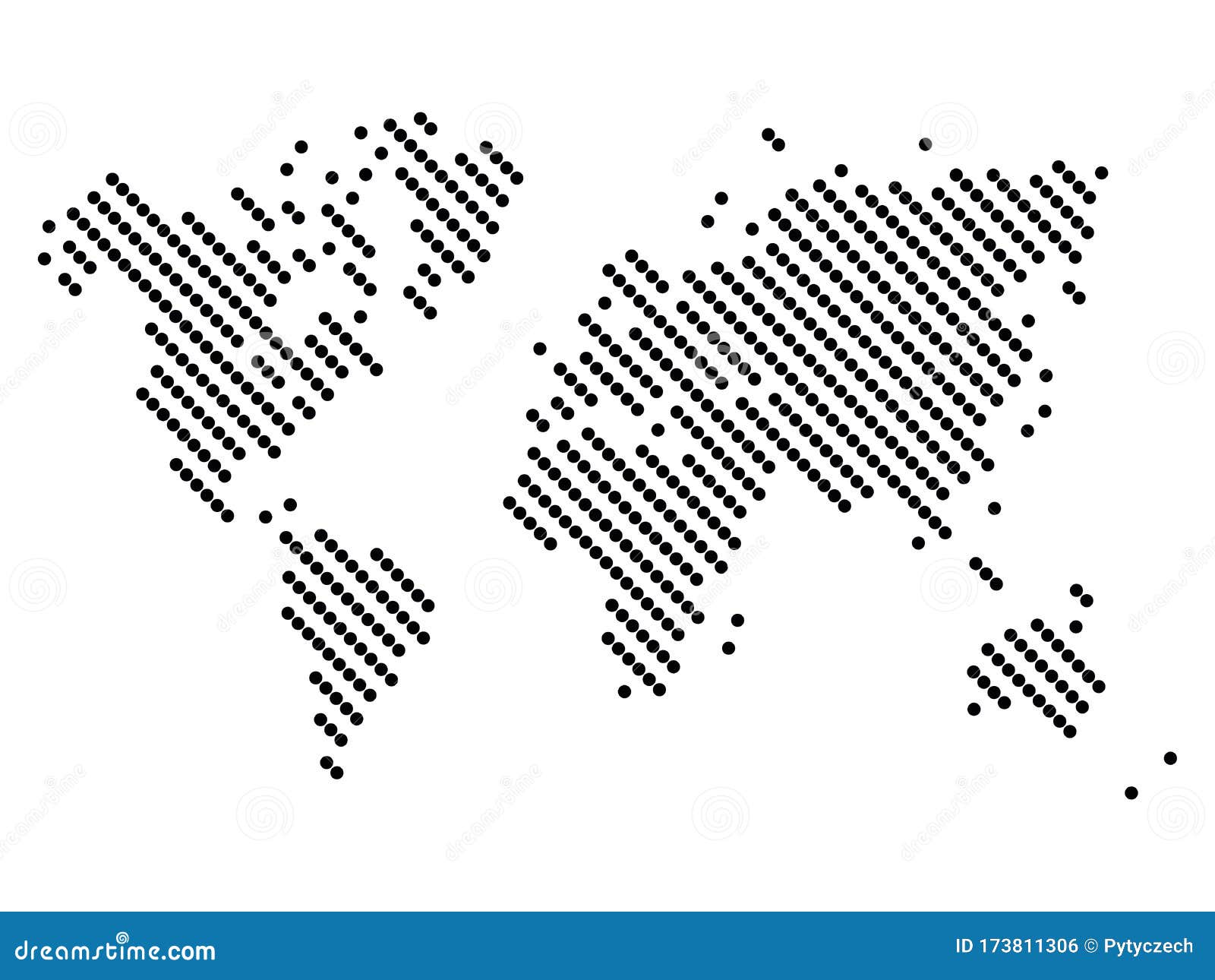 Dotted Map of World. Halftone Design Stock Vector - Illustration of ...