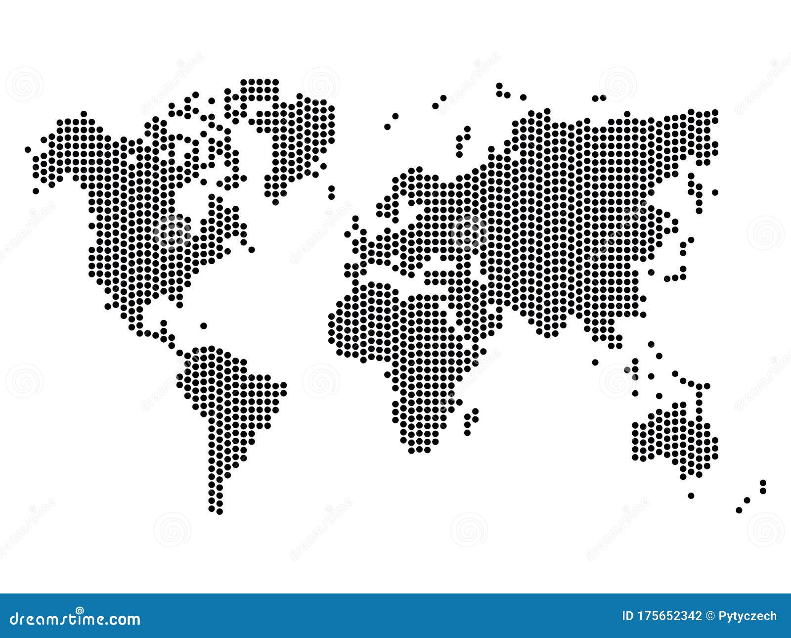 Dotted Map of World. Halftone Design Stock Vector - Illustration of ...