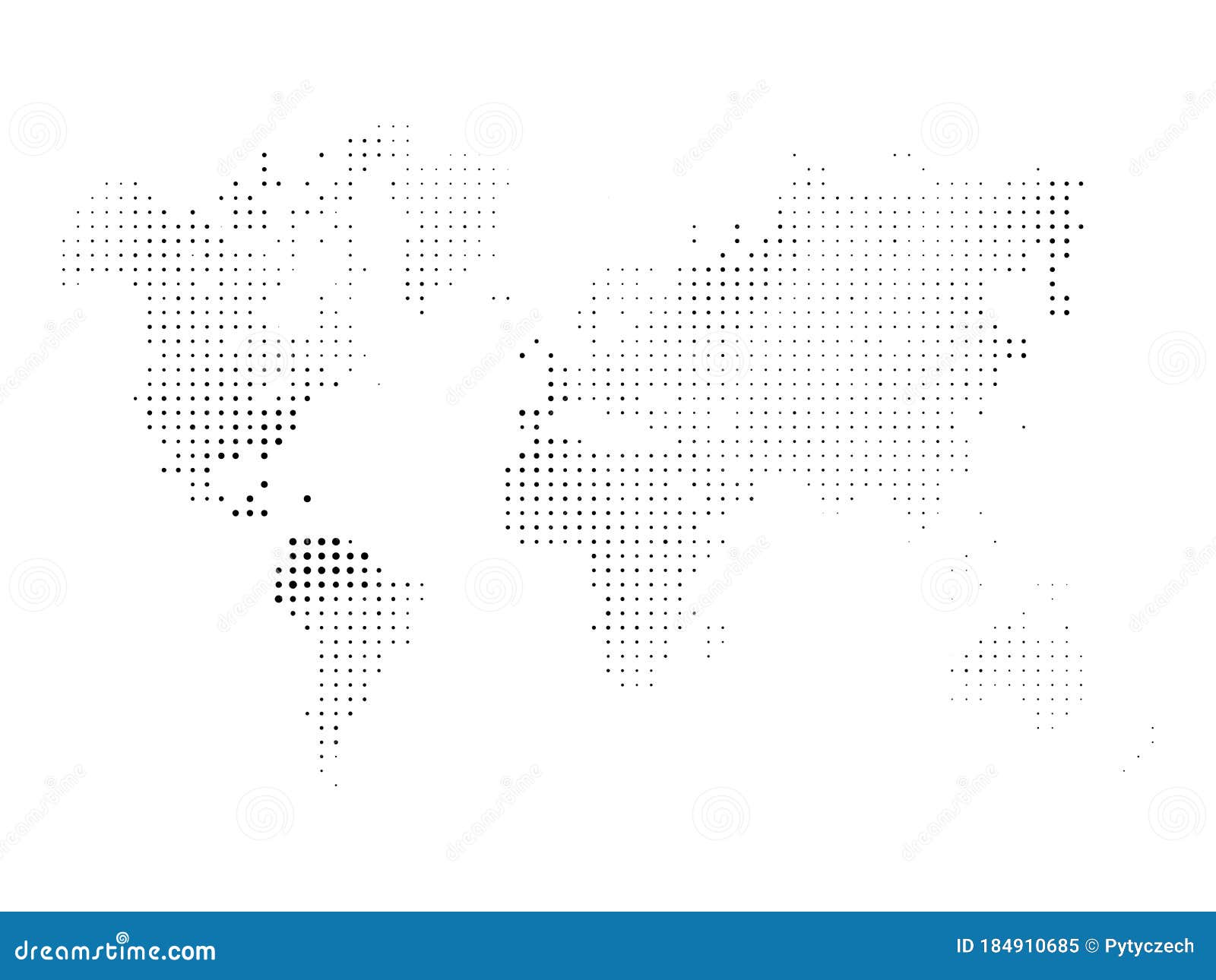 Dotted Map of World. Halftone Design Stock Vector - Illustration of ...