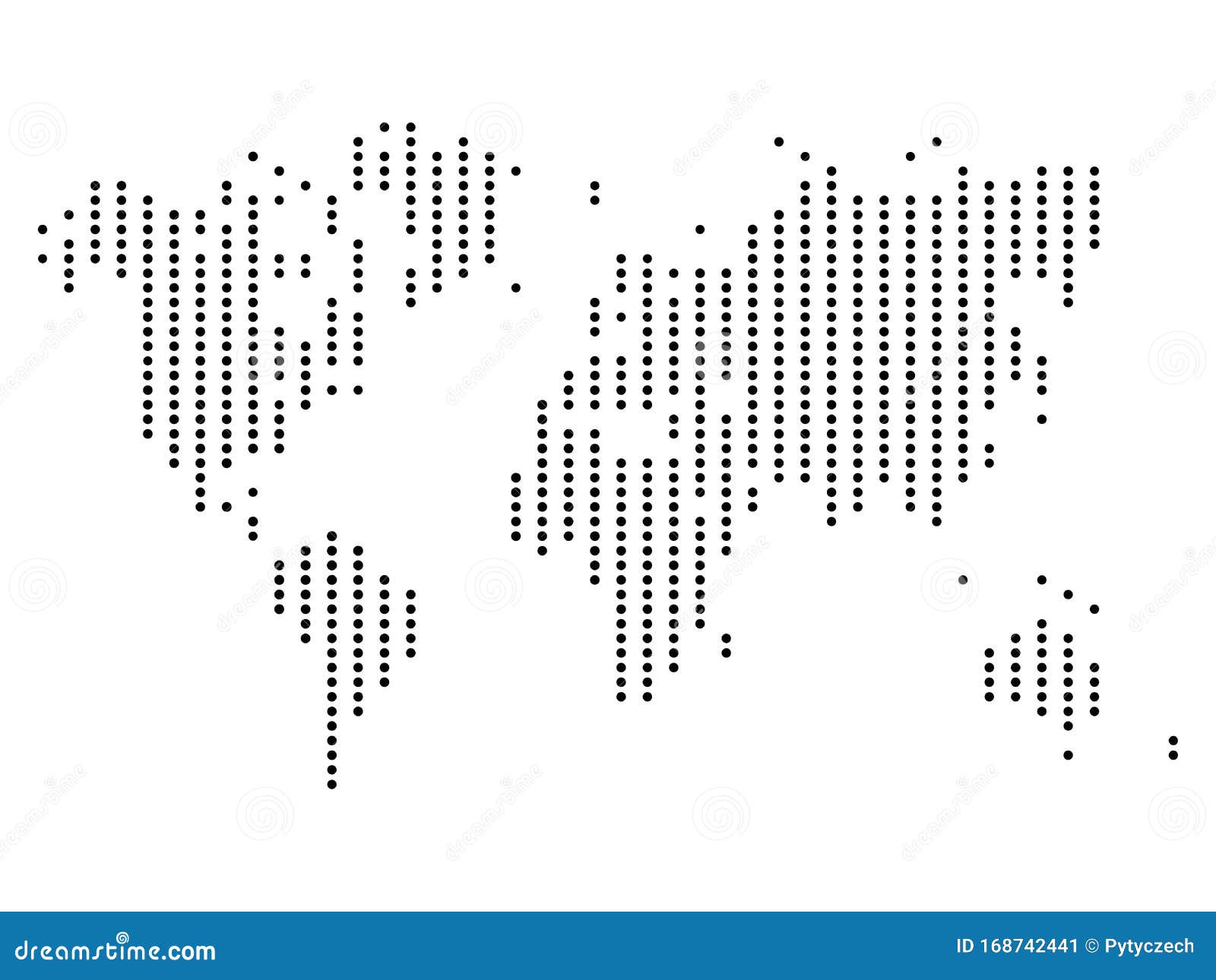 Dotted Map of World. Halftone Design Stock Vector - Illustration of ...