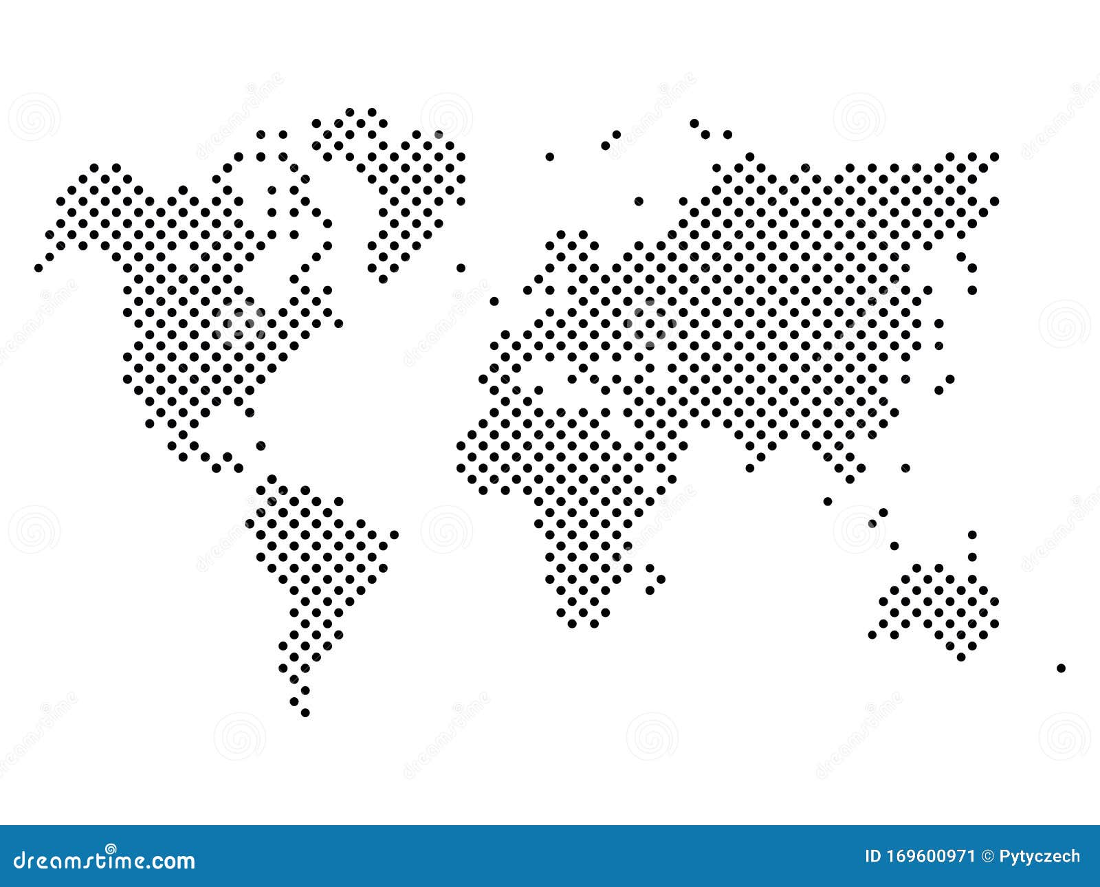 Dotted Map of World. Halftone Design Stock Vector - Illustration of ...
