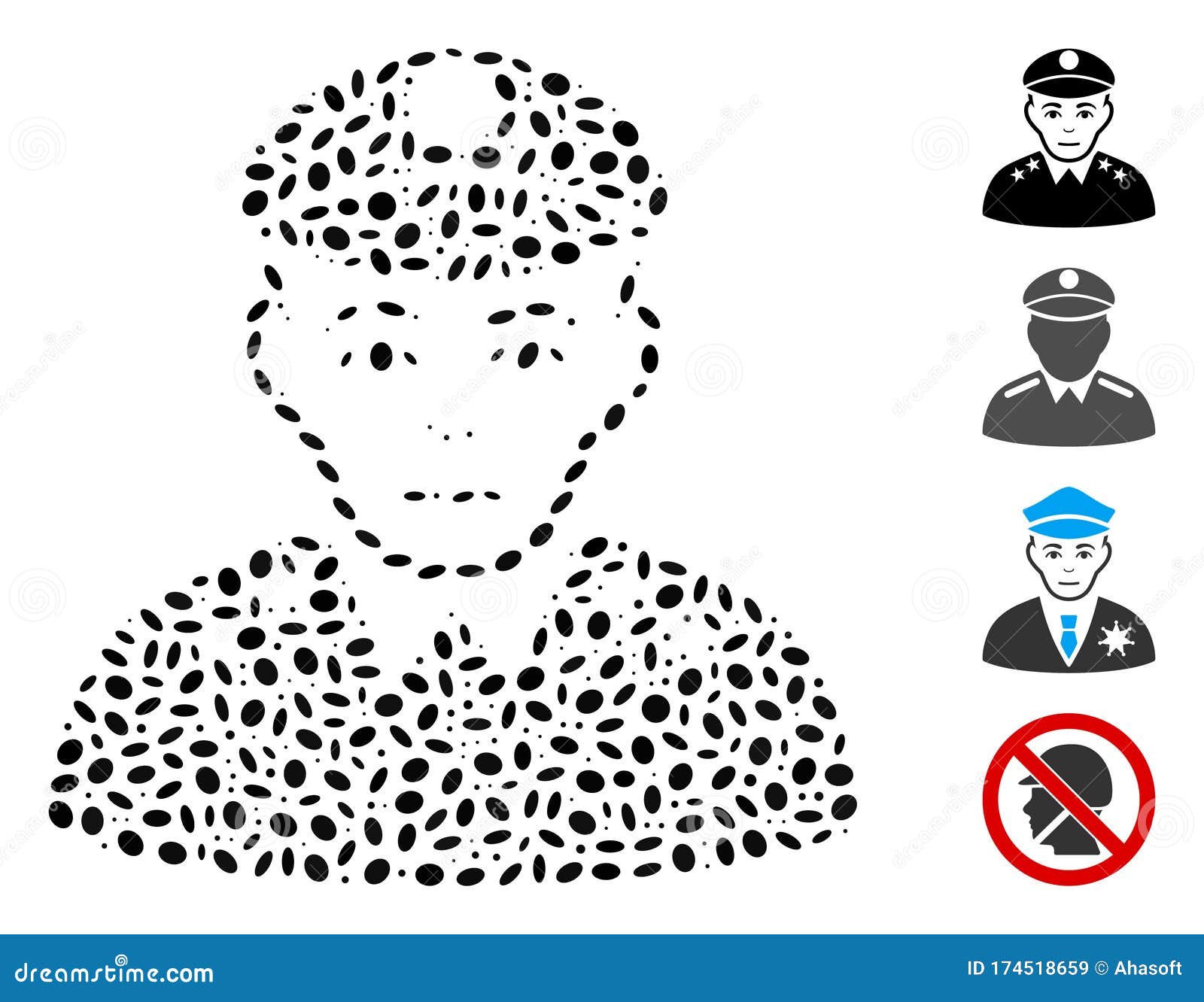 Dotted Mosaic Army General stock illustration. Illustration of military ...