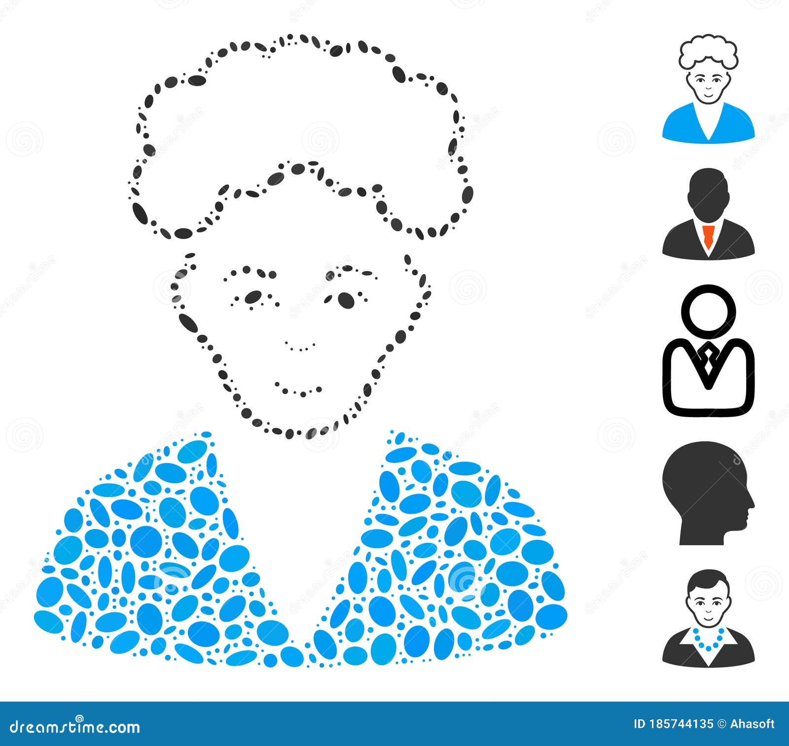Dotted Mosaic Blonde Boy stock illustration. Illustration of maneken ...