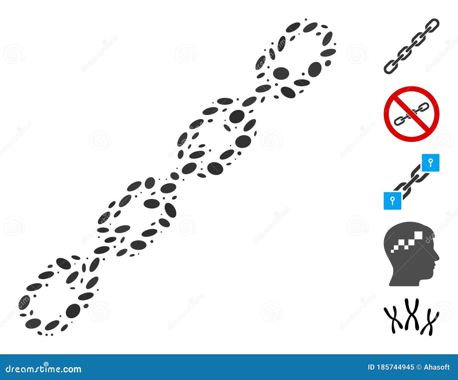 Dotted Mosaic Chain stock illustration. Illustration of iron - 185744945