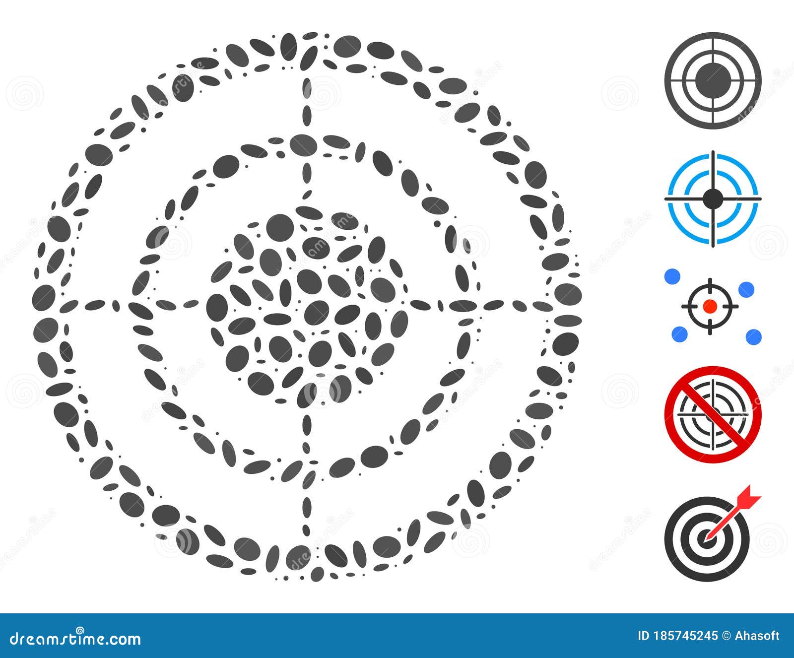 Dotted Mosaic Circular Target Stock Illustration - Illustration of ...