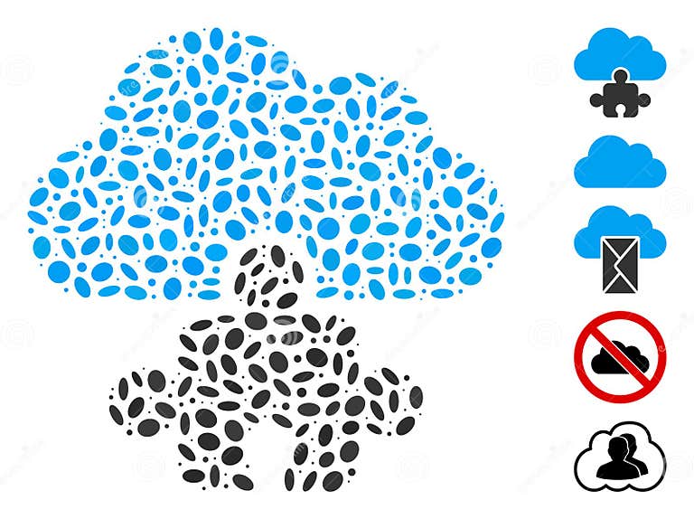Dotted Mosaic Cloud Component Stock Illustration - Illustration of object, online: 185745327