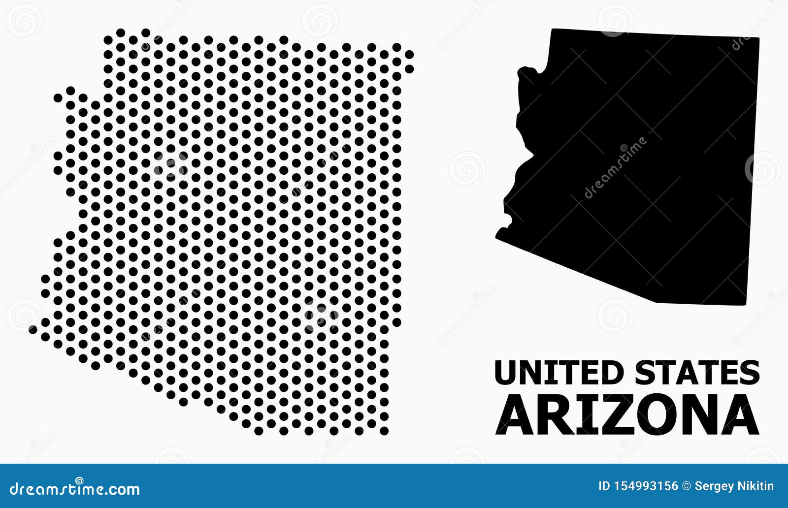 Dotted Mosaic Map of Arizona State Stock Vector - Illustration of ...