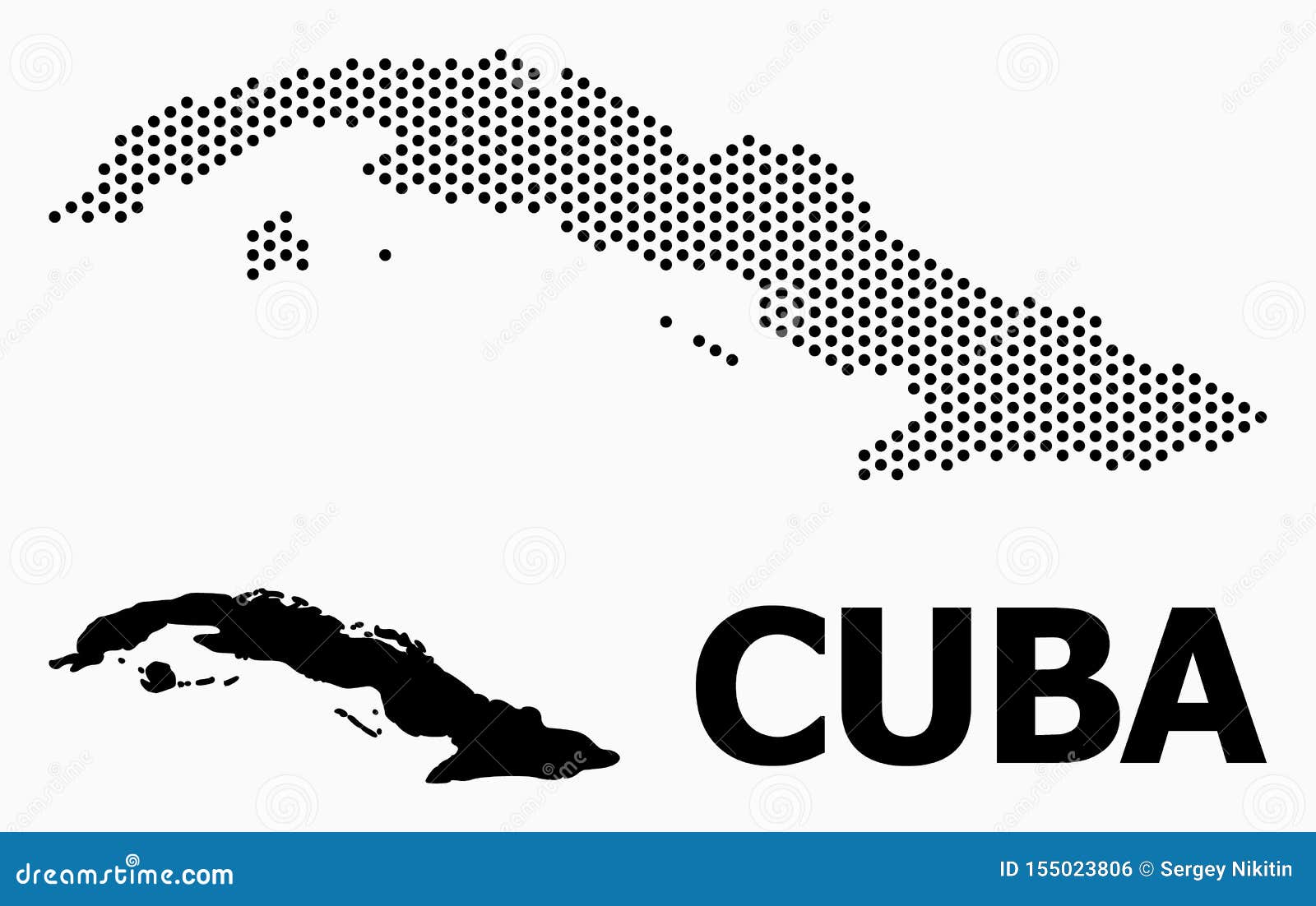 Dotted Mosaic Map of Cuba stock vector. Illustration of nation - 155023806