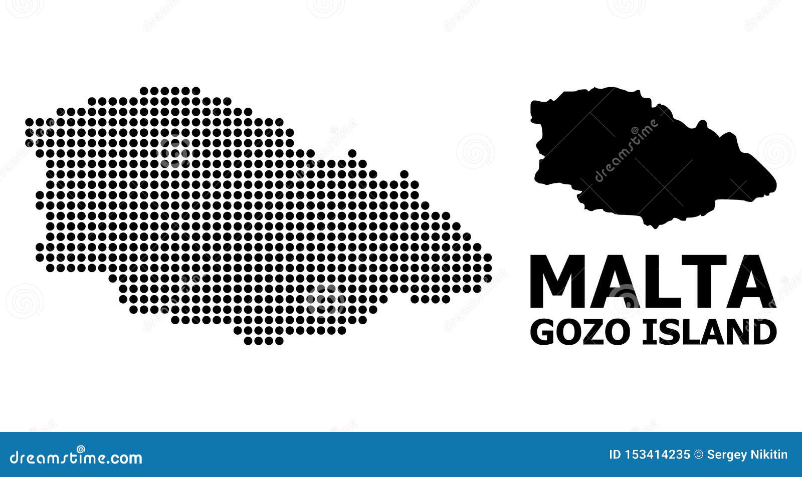 Dotted Mosaic Map of Gozo Island Stock Illustration - Illustration of ...
