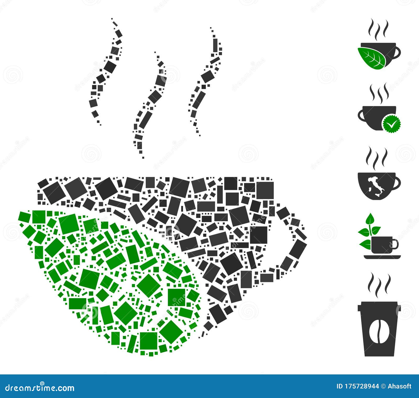 Dotted Mosaic Organic Coffee Cup Stock Illustration - Illustration of ...