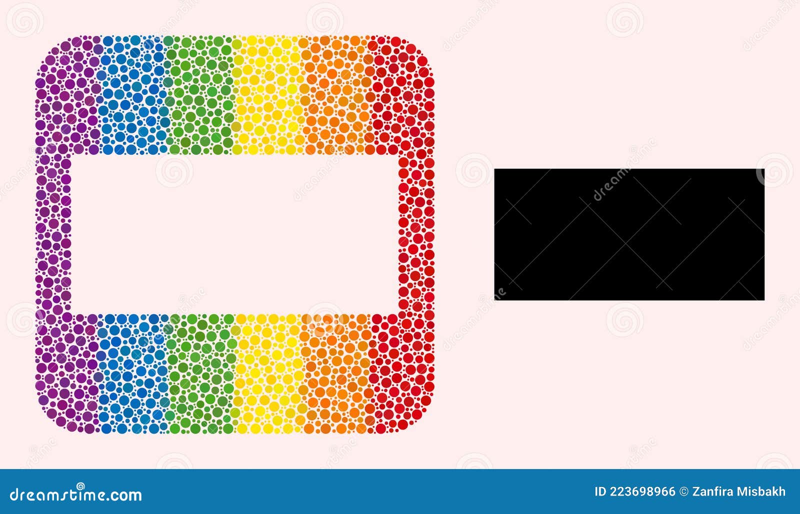 Dot Mosaic Rectangle Hole Icon for LGBT Stock Vector - Illustration of ...