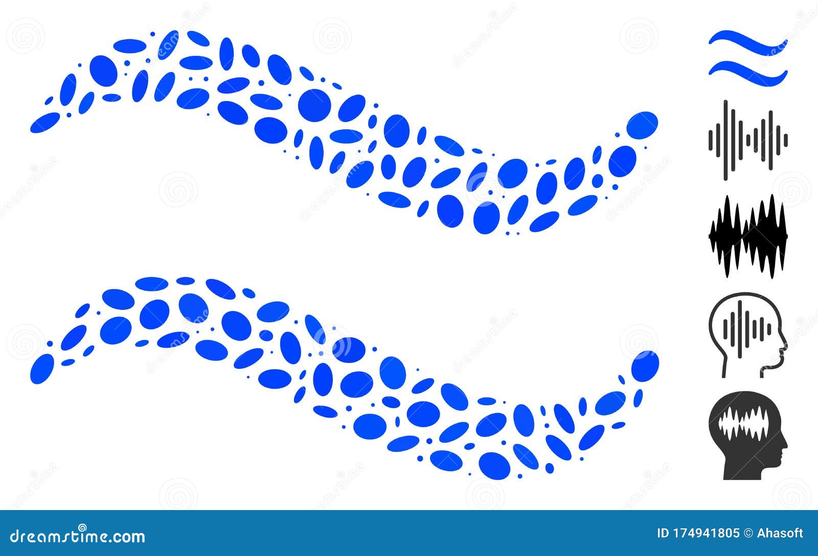 Dotted Mosaic Waves stock illustration. Illustration of composed ...