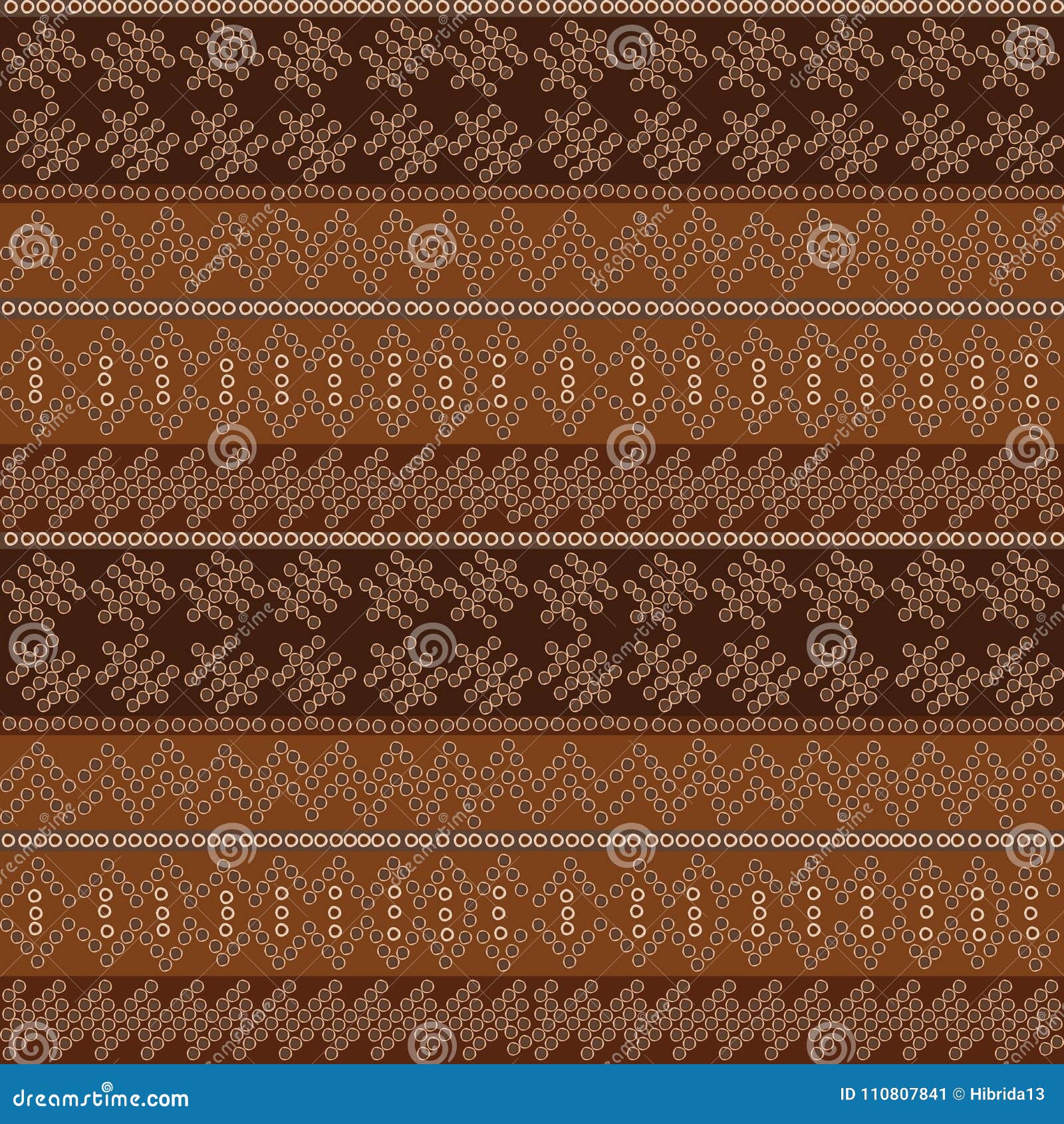 Dotted Motifs in African Style on Brown Background Stock Vector ...