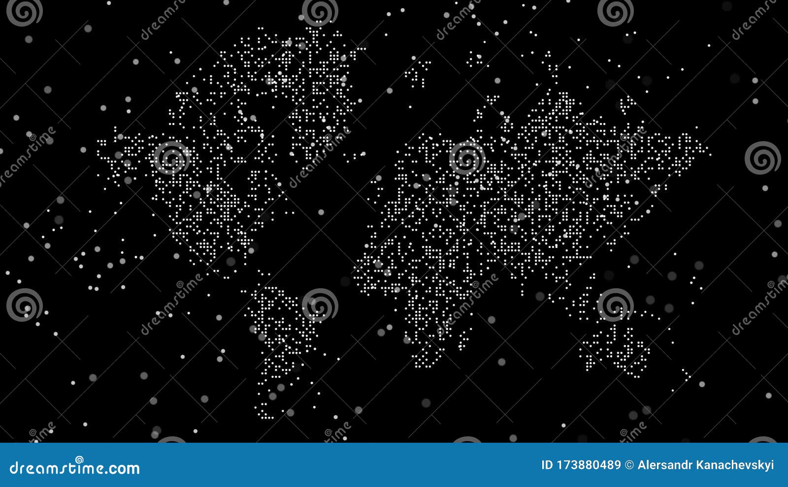 Dotted Outline Abstract World Map. the World Map is Assembled from ...