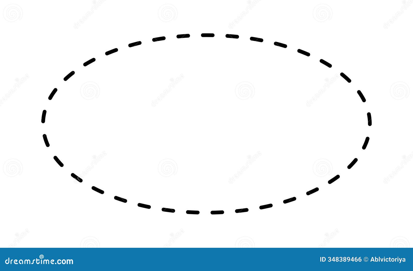 Dotted Oval Figure Isolated on White Background. Basic Geometric Shape ...