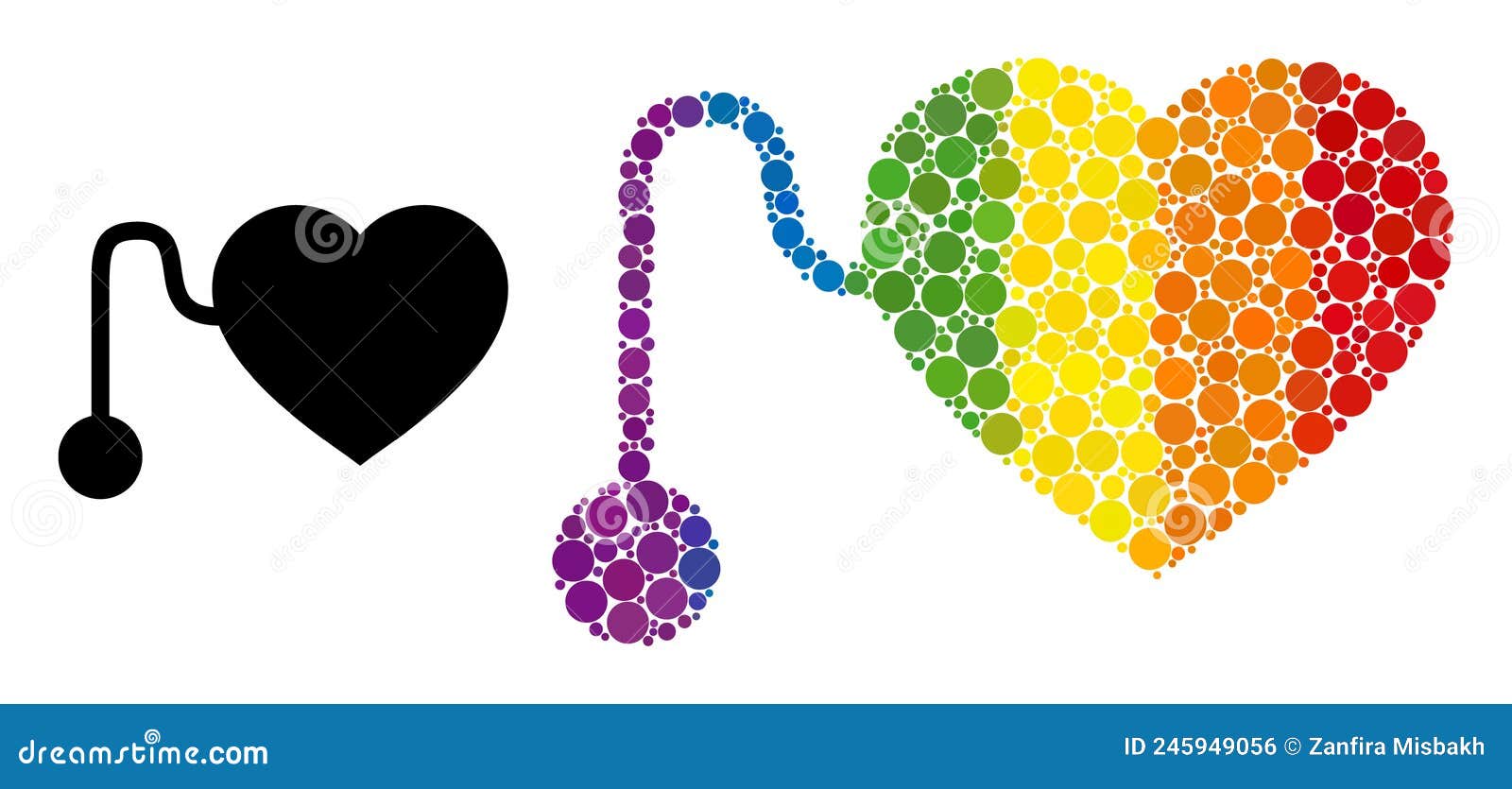 Dotted Pacemaker Mosaic Icon of Spectrum Round Dots Stock Vector ...